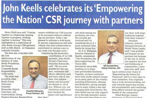 John Keells celebrates its 'Empowering the Nation' CSR journey with ...